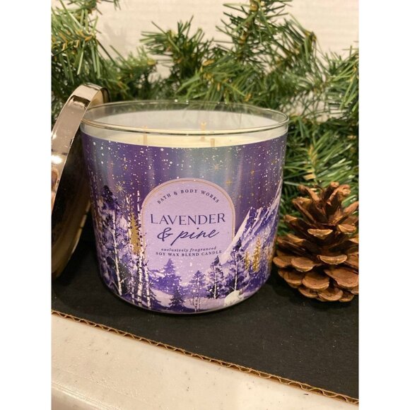 Bath & Body Works | Accents | Bath Body Works Lavender Pine New Christmas Holiday 3 Wick Candle ...